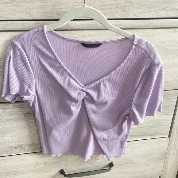 SHEIN | Tops | Scrunched Purple Crop Top | Poshmark